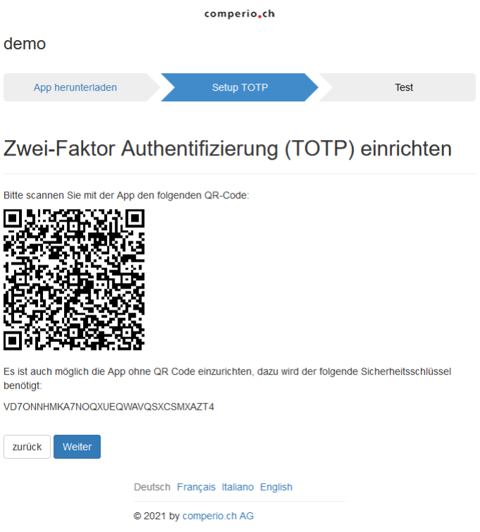 Zwei Faktoren Authentifizierung - TRAININGplus